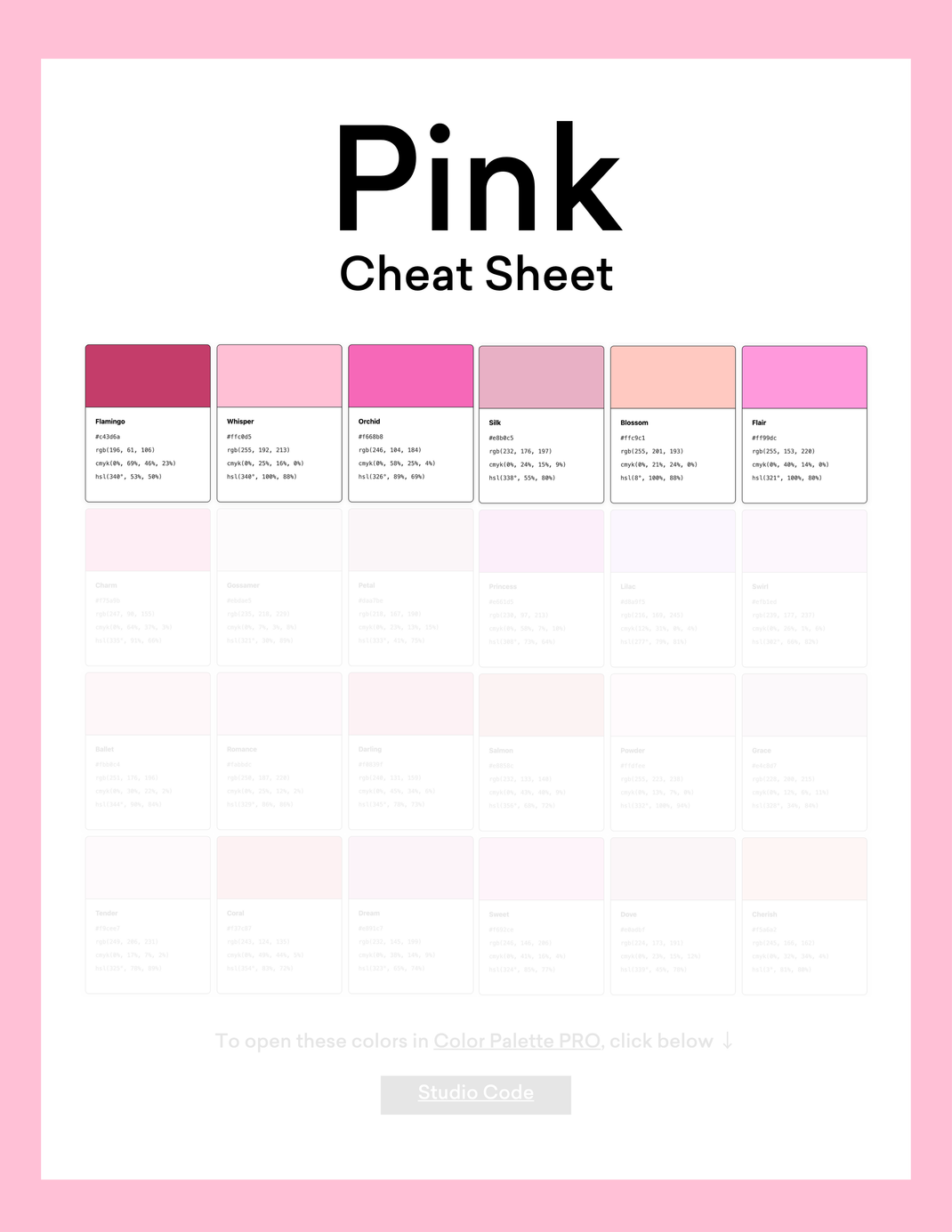 Free Workshop: Pinks – The Color Palette Studio